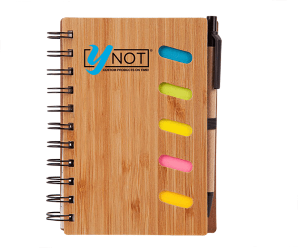 Bamboo Notebook with Pen and Sticky Notes - Y-Not